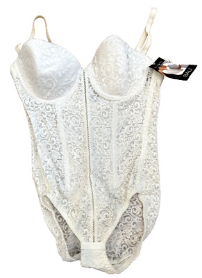 BALI Women's Lace 'N Smooth Shaping Body Briefer White Size 36B Body ...