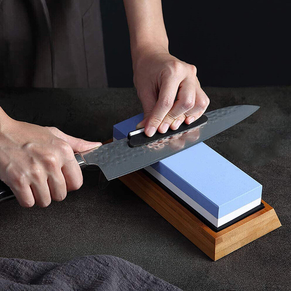 Dual Whetstone Waterstone Knife Sharpening Water Wet Stone Sharpener ...