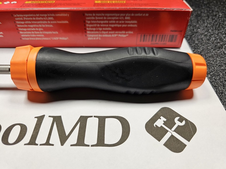 Snap-on Tools USA NEW ORANGE Soft Grip Ratcheting Screwdriver w/Bits ...