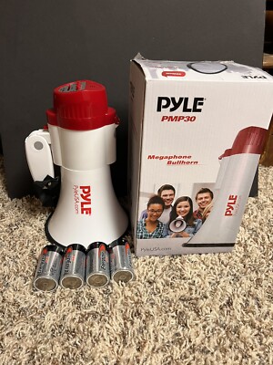 Pyle 30 Watt Max Bullhorn, Megaphone, 800 Yd. Range #PMP30, SIREN ALARM ...