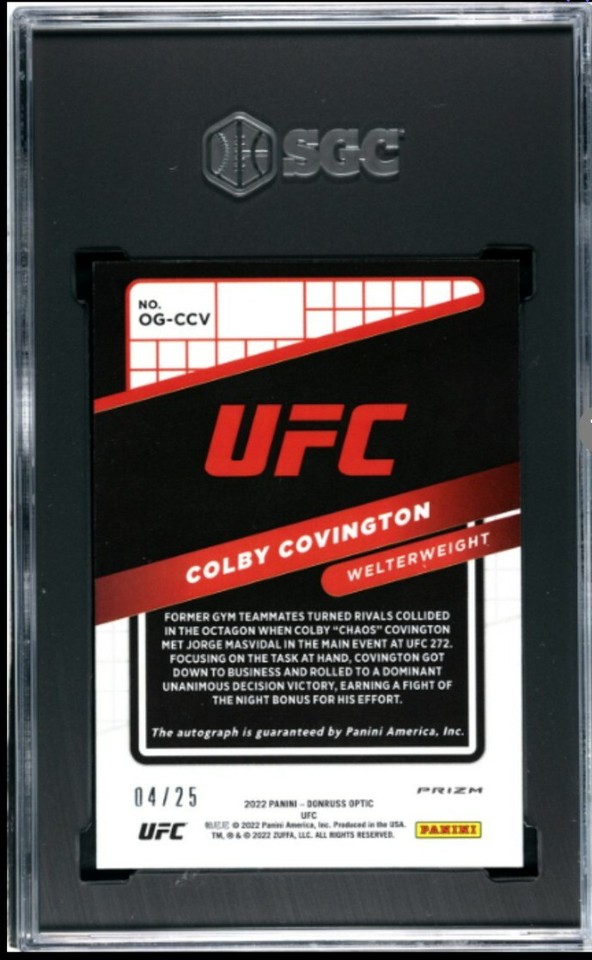 2022 Donruss Optic UFC Colby Covington Auto Blue Prizm Autograph /25 ...