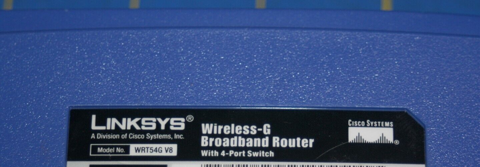 Linksys WRT54G V8 Wireless-G 2.4 GHz Broadband Router 4-Port Switch | eBay