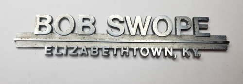 BOB SWOPE Elizabethtown, KY Chrome Metal Car Dealership Emblem. Free ...