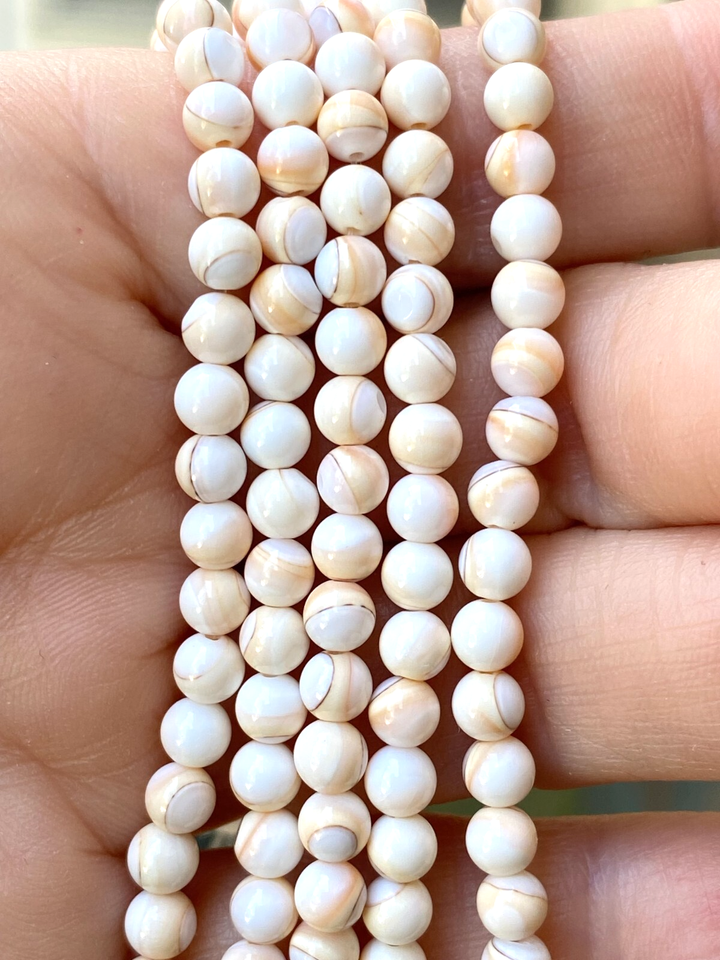 3 Strands Shell Beads, 17-21mm and 6 Strands, 4mm matching shell beads ...