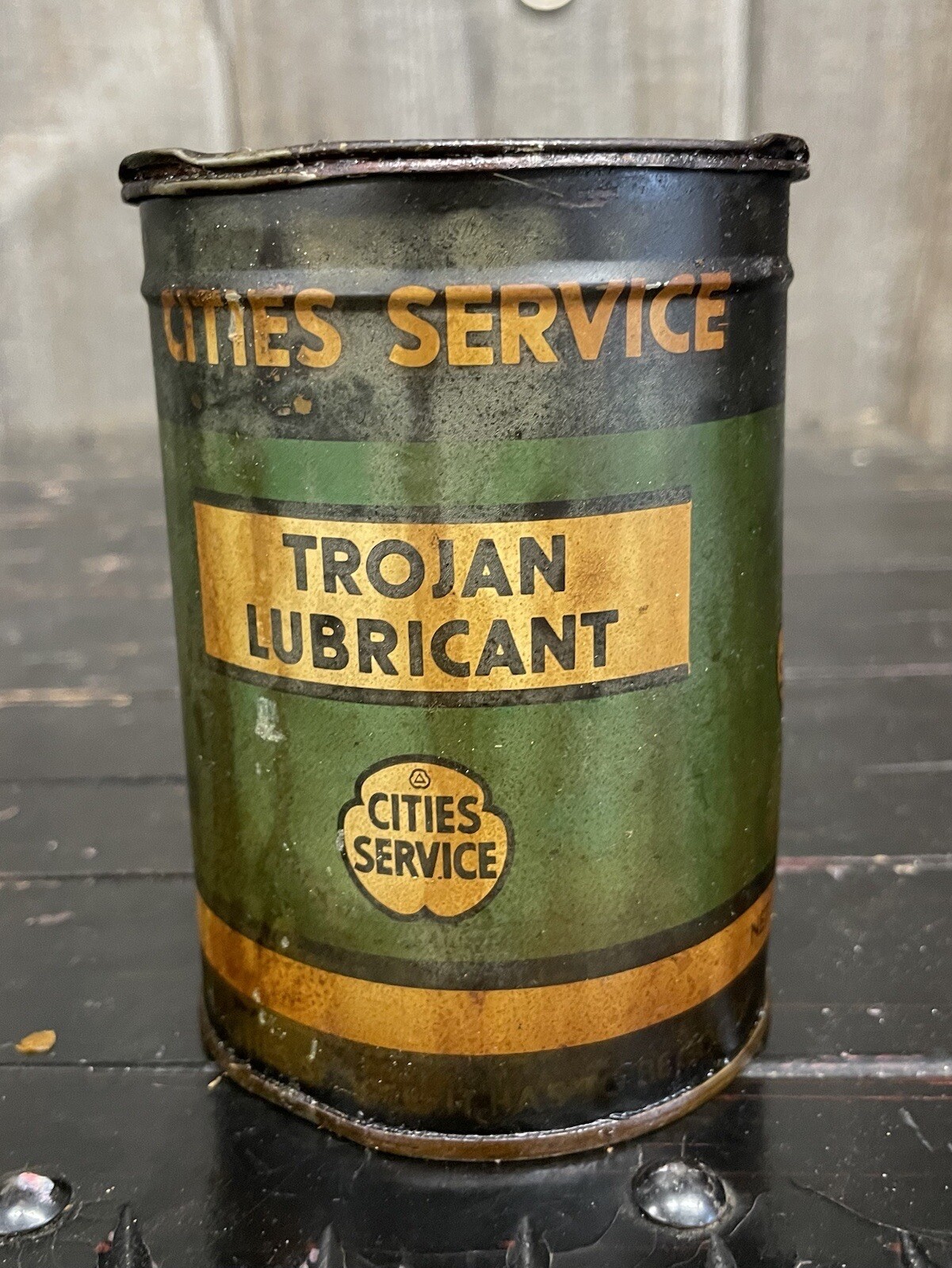 Early Vintage 1 Lb Cities Service Trojan Lubricant Can Gas & Oil ...