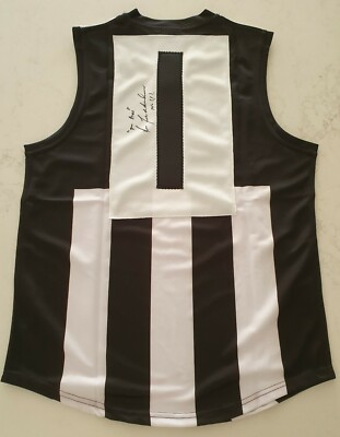 DES TUDDENHAM SIGNED AFL SIZE LARGE FOOTBALL GUERNSEY COLLINGWOOD ...