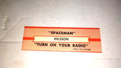 JUKEBOX VINTAGE TITLE STRIP (1) NILSSON-SPACEMAN/TURN ON YOUR RADIO-L ...