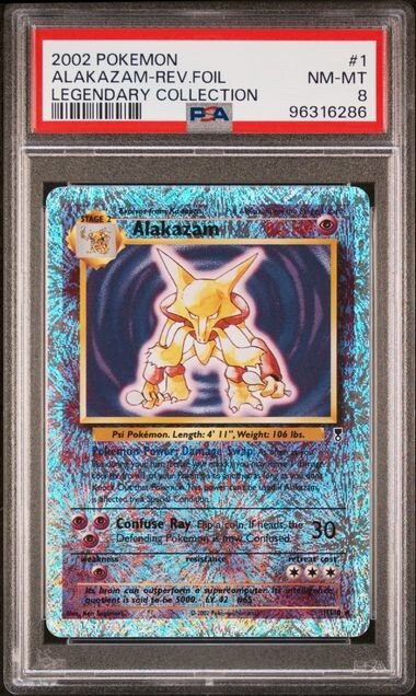 2002 Pokémon Alakazam Reverse Holo Legendary Collections 1/110 Very ...