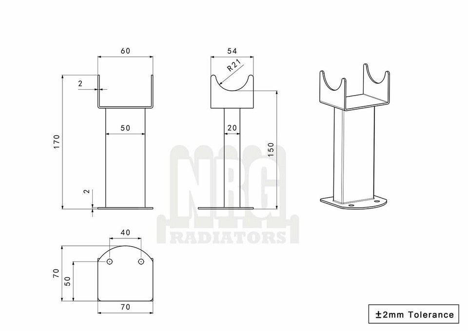 Floor Mounting Brackets for Oval Column Radiator 2PC/Set Anthracite ...