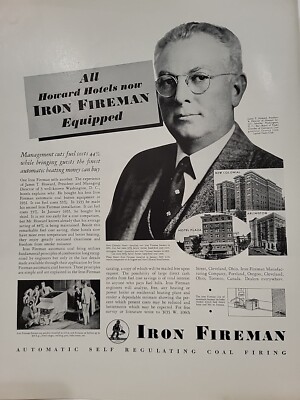 1935 Iron Fireman Fortune Magazine Print Advertising Coal Firing Hotels ...