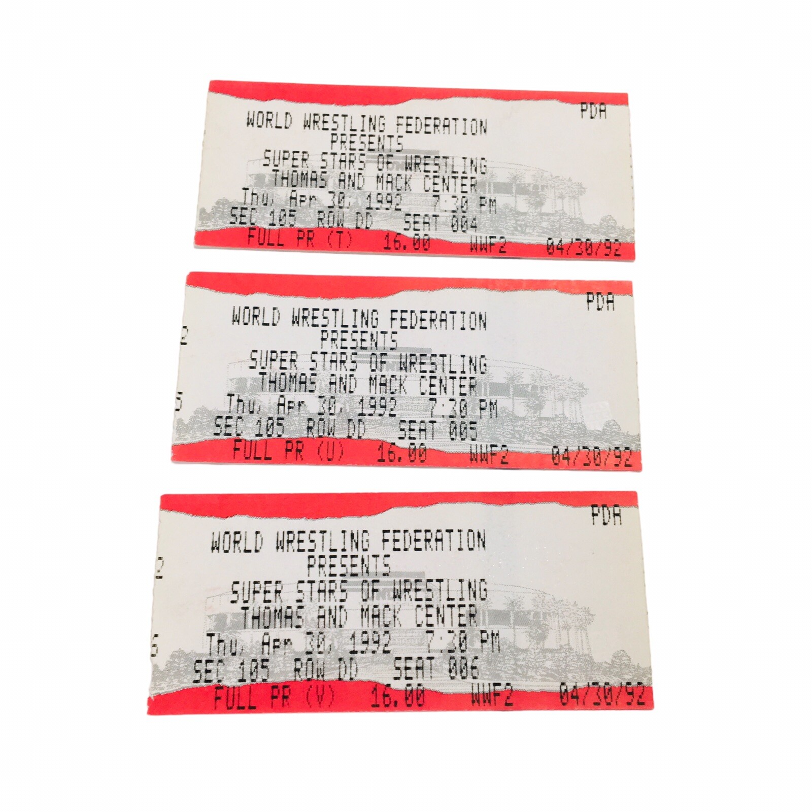 (3) 1992 WWF Superstars of Wrestling Ticket Stubs /25 Days After ...
