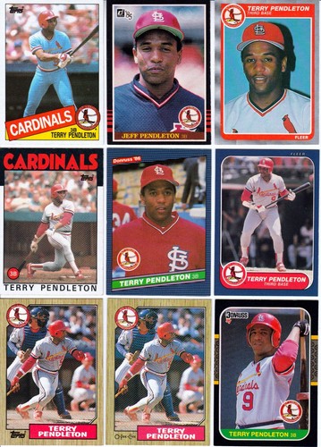 Huge 70 + TERRY PENDLETON cards lot 2 RC 1985 - 2013 Cardinals Braves ...