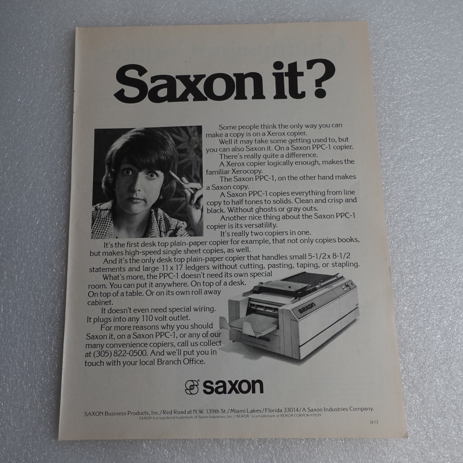 Vintage Print Ad Saxon Xerox Copier Sports Illustrated Jun 17, 1974 | eBay
