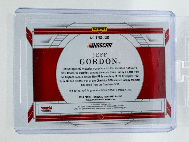 Jeff Gordon 2024 Panini National Treasures NASCAR Treasured Numbers ...