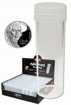 BCW Coin Tubes for US Nickels - 100ct | Durable Plastic Tube Coin ...