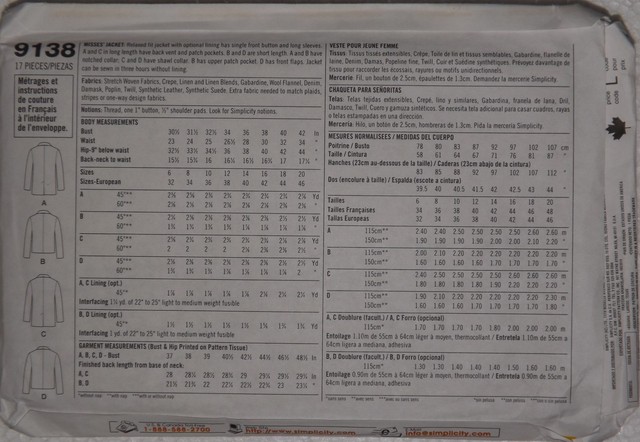 Simplicity Sewing Pattern 9138 Misses Jumpsuit Size Small for sale ...