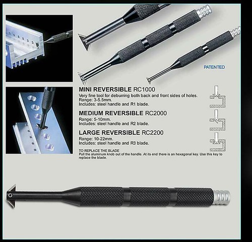 1pc NOGA RC1000 Reversible Mini-countersink Deburring tool with 1pc R1 ...