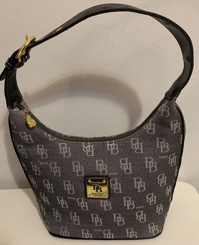Brentano BB Moda Italy Tote Bucket Bag Purse Gray Black Gold Adjustable ...
