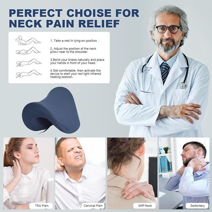 Red Light Therapy Heated Neck Stretcher for Neck Pain Relief,Neck Hump ...