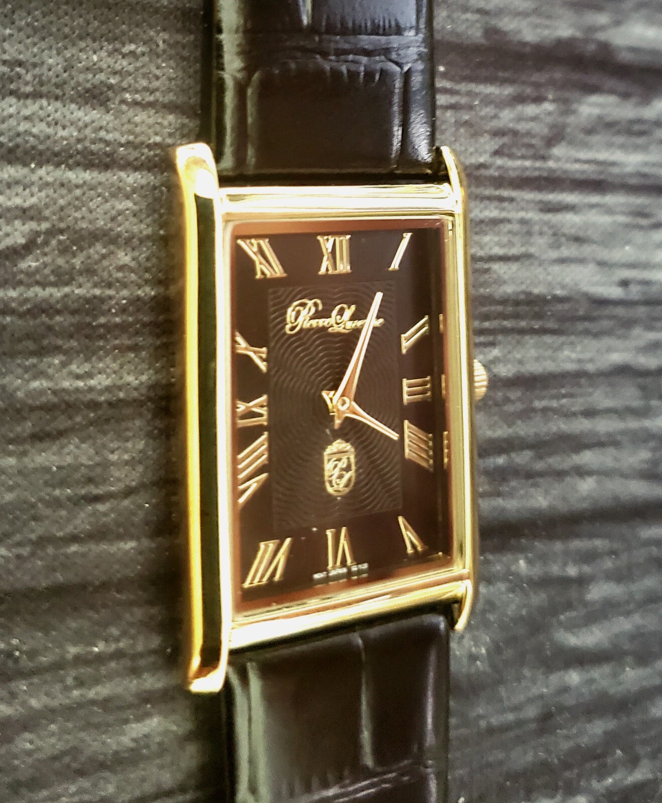 Authentic Pierre Lucerne SQ Slim Mens Ebony Gold Vintage Style Tank ...