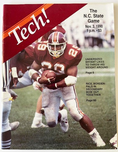 1990 Virginia Tech vs. North Carolina State Football Program Hokies Va ...