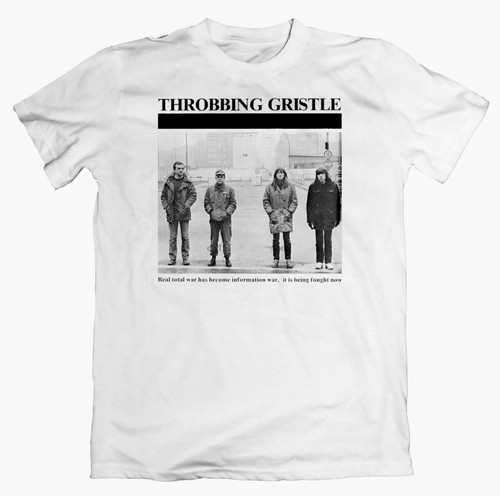 Vtg Throbbing Gristle Band Heavy Cotton White Unisex T Shirt All Size
