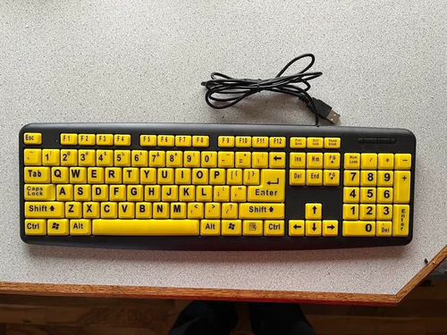 Easy EZ EYES Large Print USB Keyboard PC & MAC 4x Larger Letters model ...