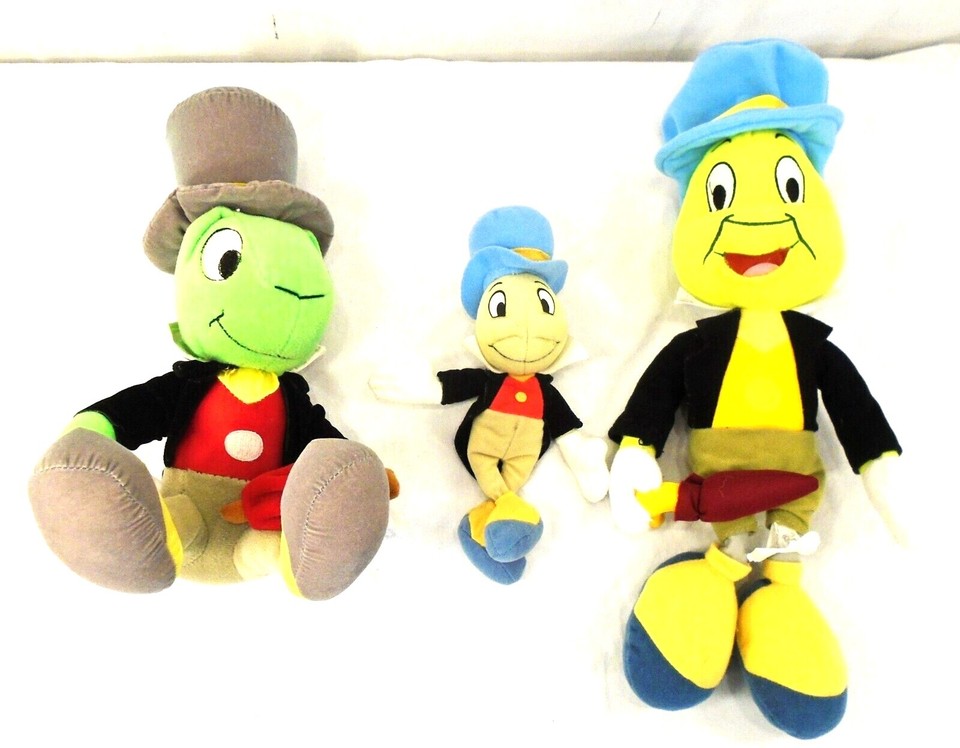 Lot 3 Jiminy Cricket Plush Stuffed Toys Pinocchio Story 7.5 - 13" Tall ...