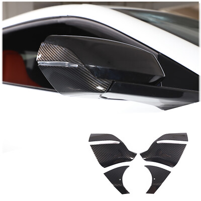 ABS Carbon Fiber Side View Mirror Bottom Overlay Cover Fits Corvette C8 ...