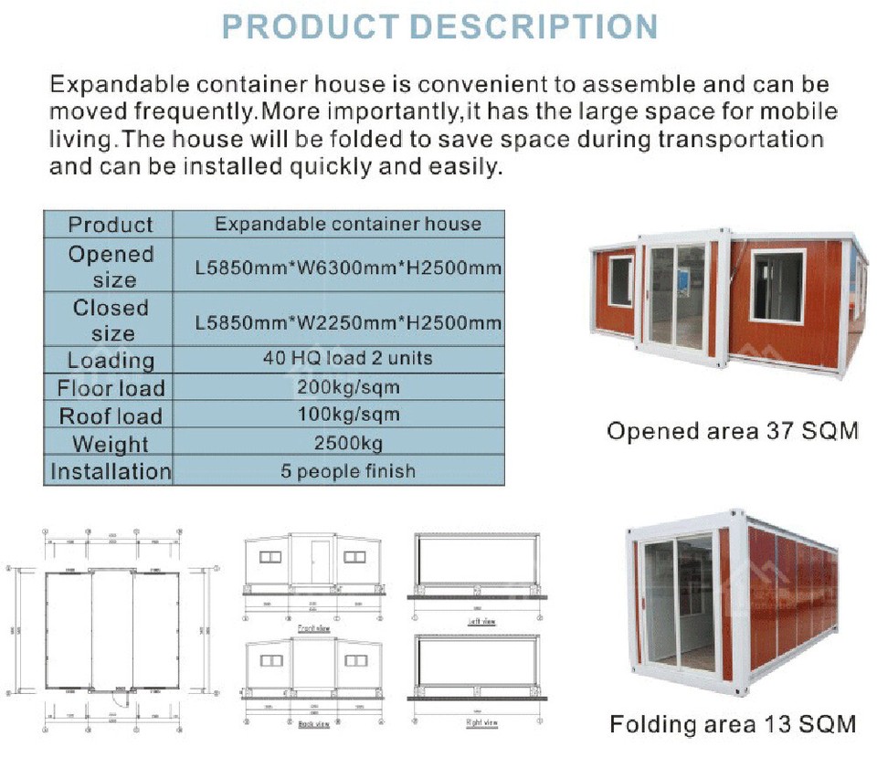 2-Pack 20FT Mobile Expandable Container House Utilities Full Bathroom ...