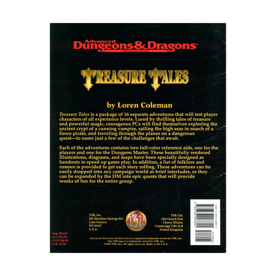 TSR AD&D 2nd Ed Treasure Tales SW (EX/New) | eBay