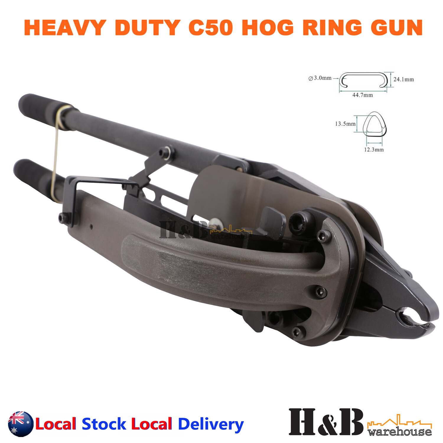 C50 Manual Hog Ring Gun Fence Fencing C Clip Nailer Pliers Wire Ringer ...