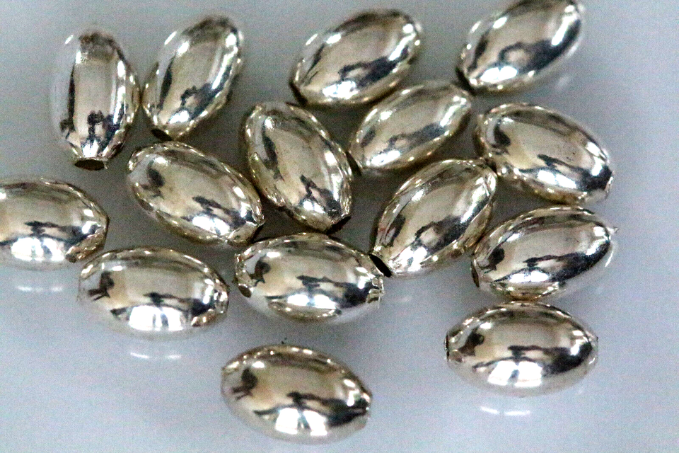 15PCS Italian 925 Silver Oval Beads 12x8mm Cord End Caps Jewelry Making ...