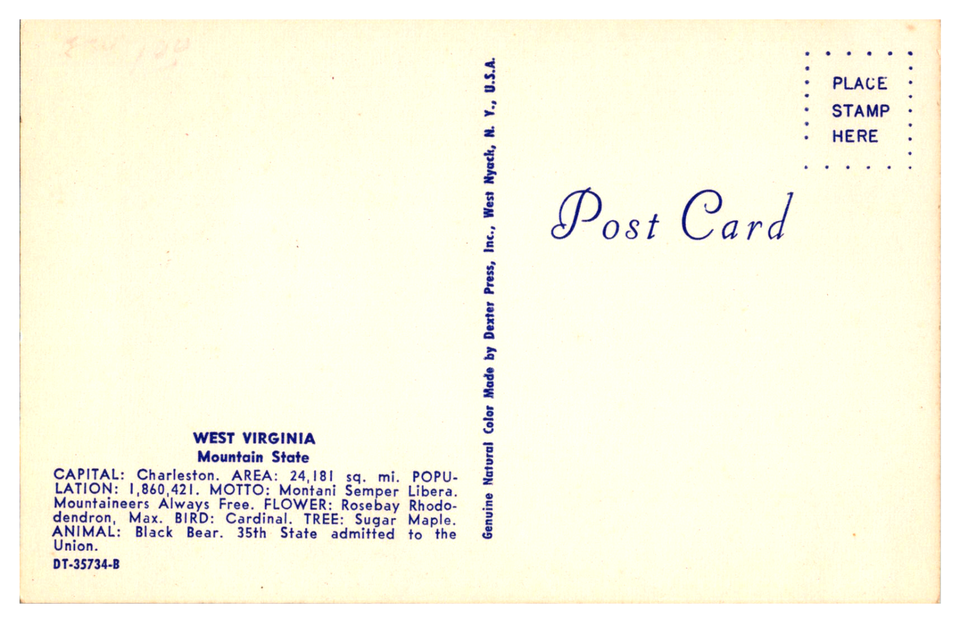 Postcard WV West Virginia Greetings From State Map Landmarks Flowers ...
