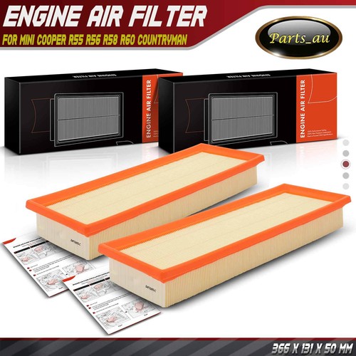 2x Engine Air Filter for Mini Cooper R55 R56 R58 R60 Clubman Countryman ...