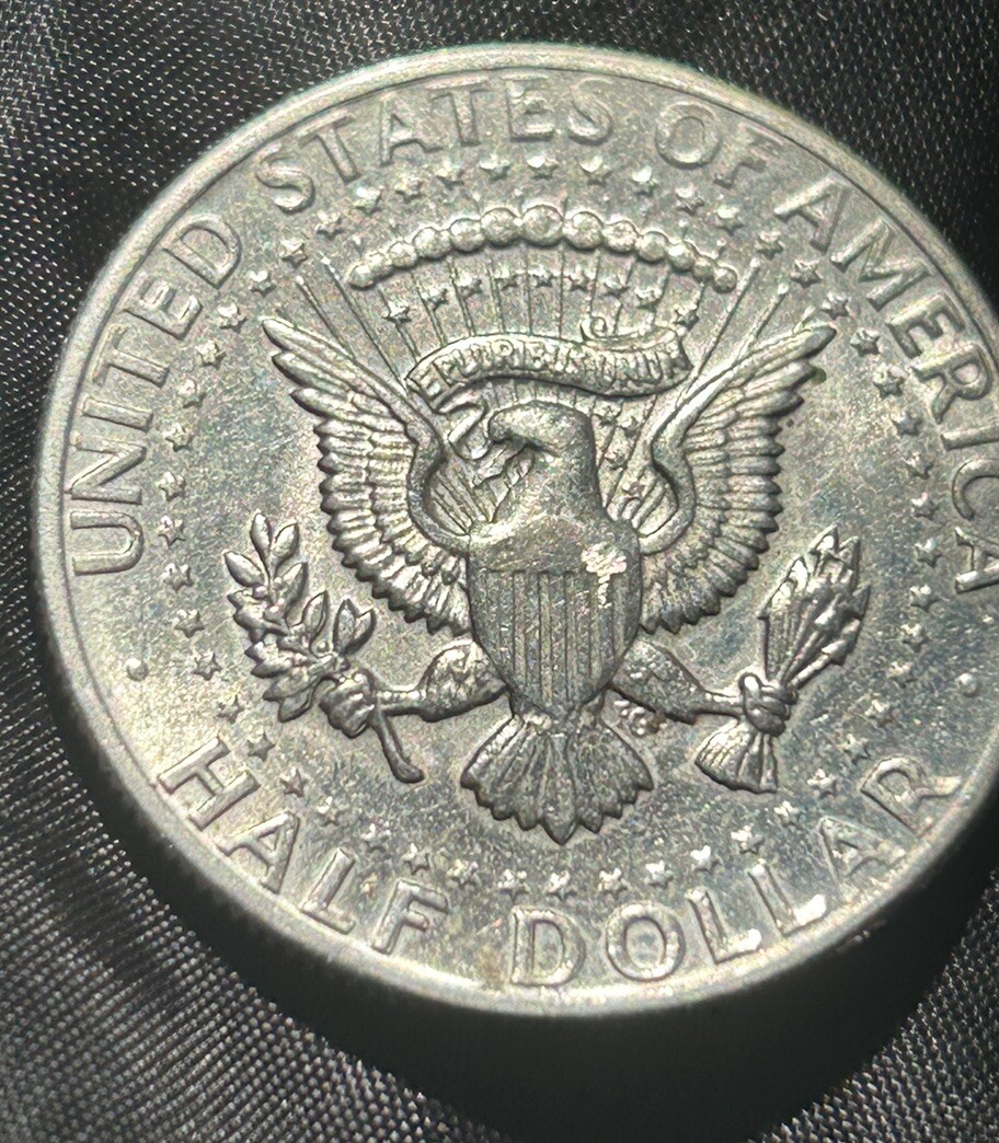 1971 D Kennedy Half Dollar DDR. Machine Doubling Wings, Branch, Letters ...