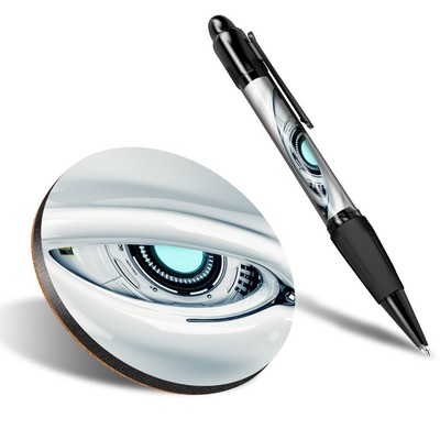 1 x Round Coaster & 1 Pen Cyber Eye Robotics Robot Technology #50715 | eBay