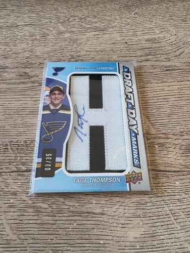 2017-18 SP GAME USED Tage Thompson DRAFT DAY MARKS AUTO "H" AUTOGRAPH ...