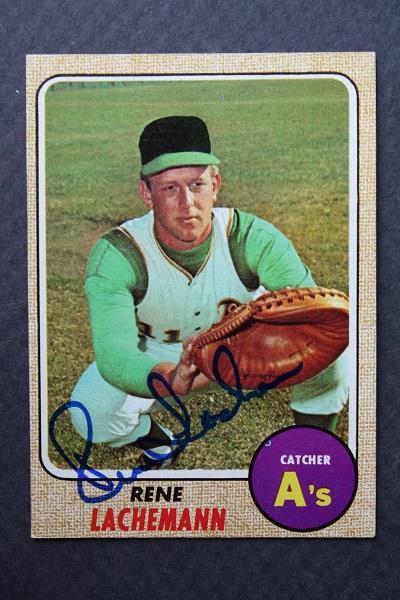 Oakland A's star Rene Lachemann signed autographed 1968 Topps baseball ...