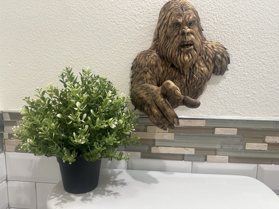 Bigfoot Sasquatch 9x9x6 Wall Mount Hanging Sculpture Cabin Lake House ...