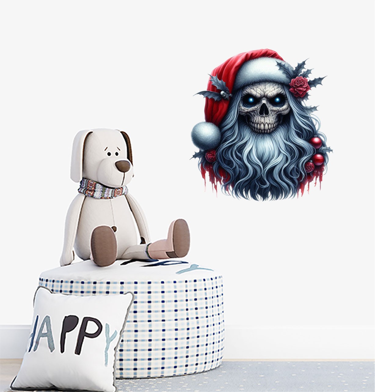 Christmas Gothic Santa Wall Art Bedroom Nursery Van Vinyl Sticker Decal ...
