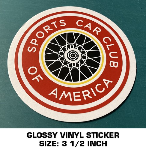 SCCA SPORT CAR CLUB OF AMERICA VINYL DECAL STICKER - VINTAGE RACING ...
