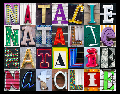 NATALIE Name Poster featuring photos of actual sign letters | eBay