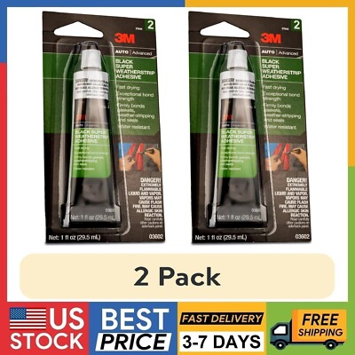 3M™ Black Super Weatherstrip Adhesive, 03602, 1 Oz, 2 pack | eBay