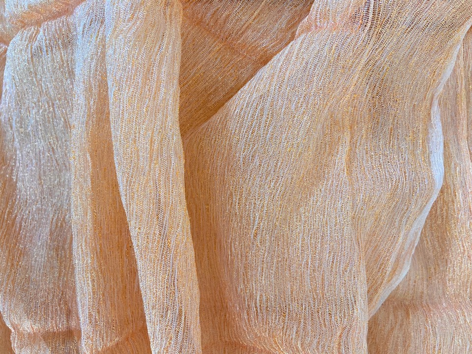 Silk poly metallic Crinkled Organza Fabric, 30” wide, sold by the yard ...