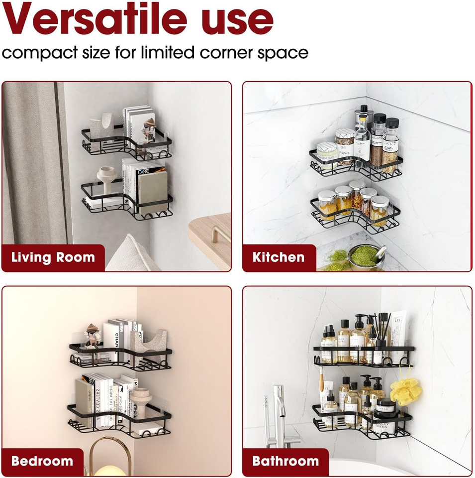 Triangular Corner Shower Caddy Bath Storage Organizer ShelfBathroom ...