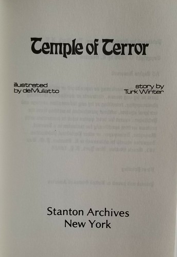 FIRST EDITION Temple of Terror deMulatto Turk Winter Eric Stanton 1980 ...