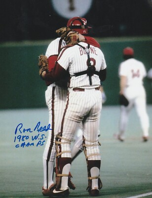 RON REED PHILADELPHIA PHILLIES 1980 WS CHAMPS ACTION SIGNED 8x10 | eBay