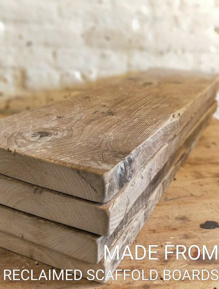 Reclaimed Recycled Old Scaffold Board Shelves Kitchen Rustic Industrial ...