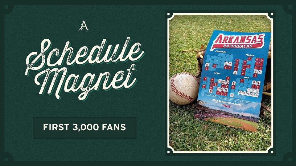 Arkansas Razorbacks Baseball 2023 SEC Schedule Logo Magnet | eBay